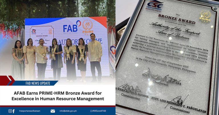 AFAB earns CSC recognition for HR excellence - 1Bataan
